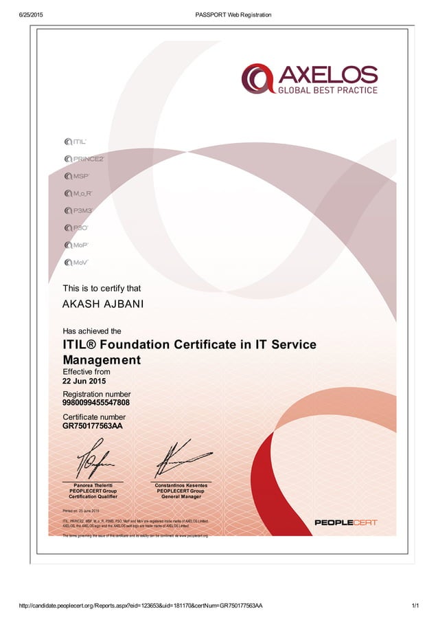 ITIL cert | PDF