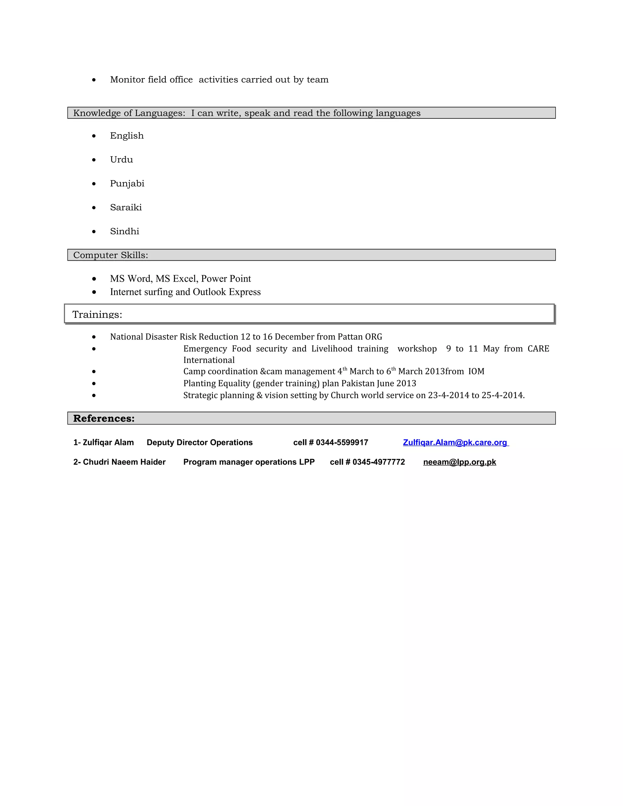 MONAZA_IQBAL_CV_2 | DOC | Resume Writing and Advice | Job Search