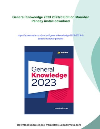General Knowledge 2023 2023rd Edition Manohar Pandey | PDF