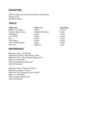 Brian_Caufield_resume_2016 | PDF | Web Development | Internet