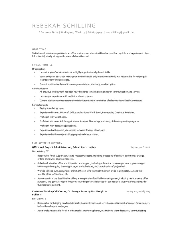 Rebekah Schilling 2015 resume | PDF