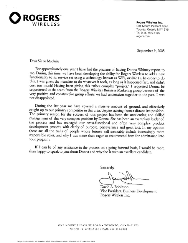 David Robinson's Reco letter 091305 | PDF