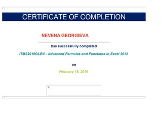 Advanced Formulas and Functions in Excel 2013 | PDF