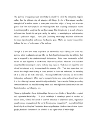Levels of Knowledge (1) | PDF