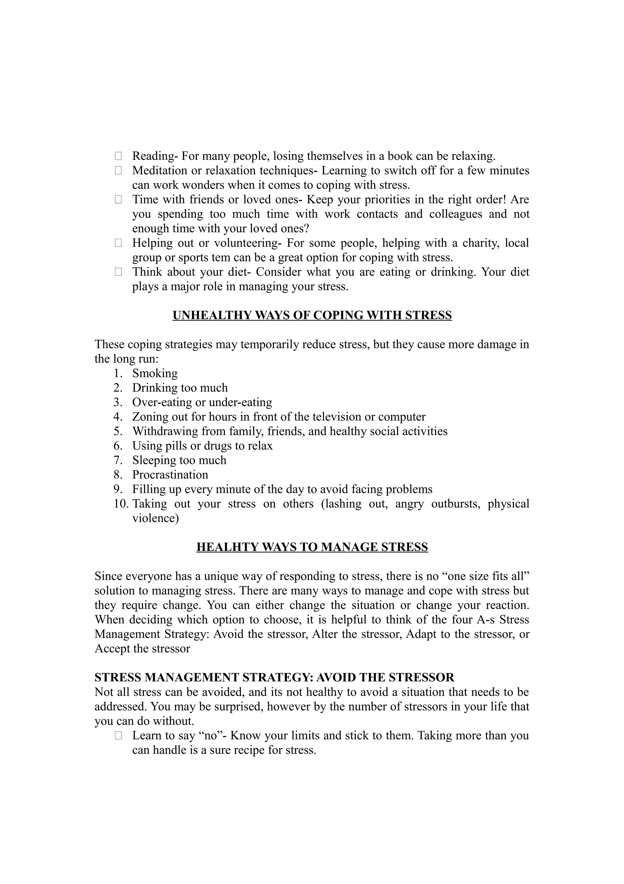 Managing stress levels | PDF