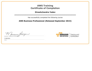 Certificate - AWS Business Professional | PPT