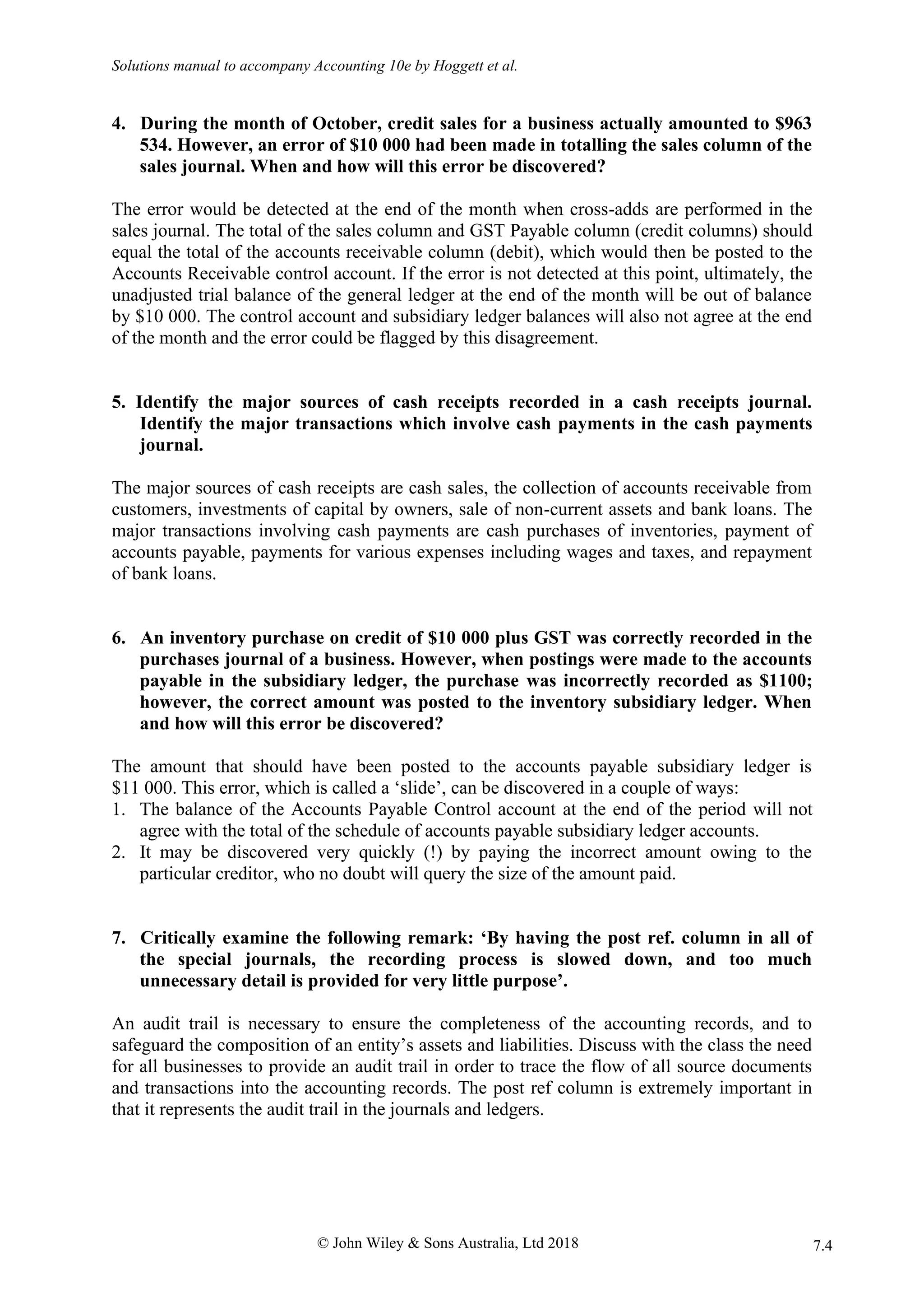 Accounting 10th Edition Hoggett Solutions Manual | PDF