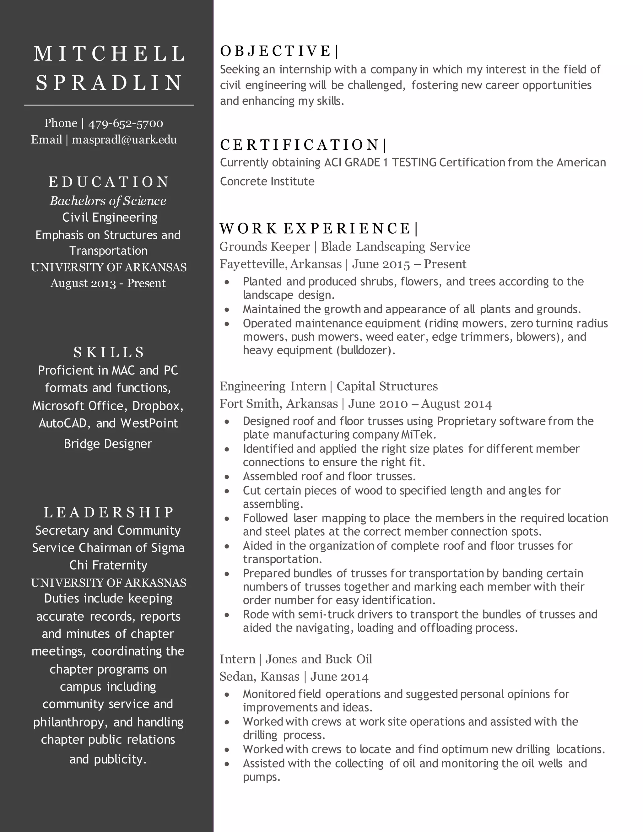 Mitchells resume | DOCX