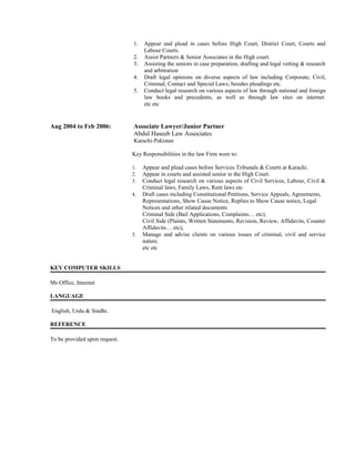 CV OF ADVOCATE AYAZ ALI | DOC