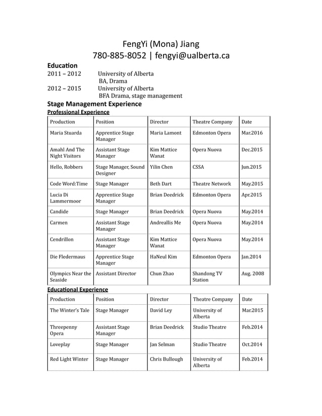 Mona Resume | PDF | Theater Venues | Attractions