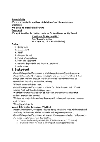 Moseri Intergrated Developers Profile 150216 | PDF