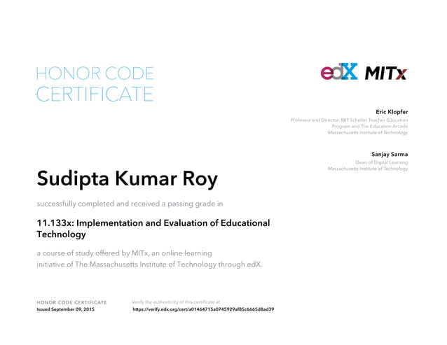 Certificate-MITx | PDF