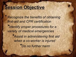 Presentation for First Aid | PPT