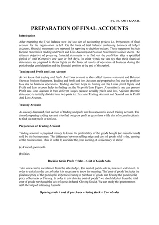 Chapter-3 Final Accounts_1 | DOC | Stocks and Bonds | Personal Investing