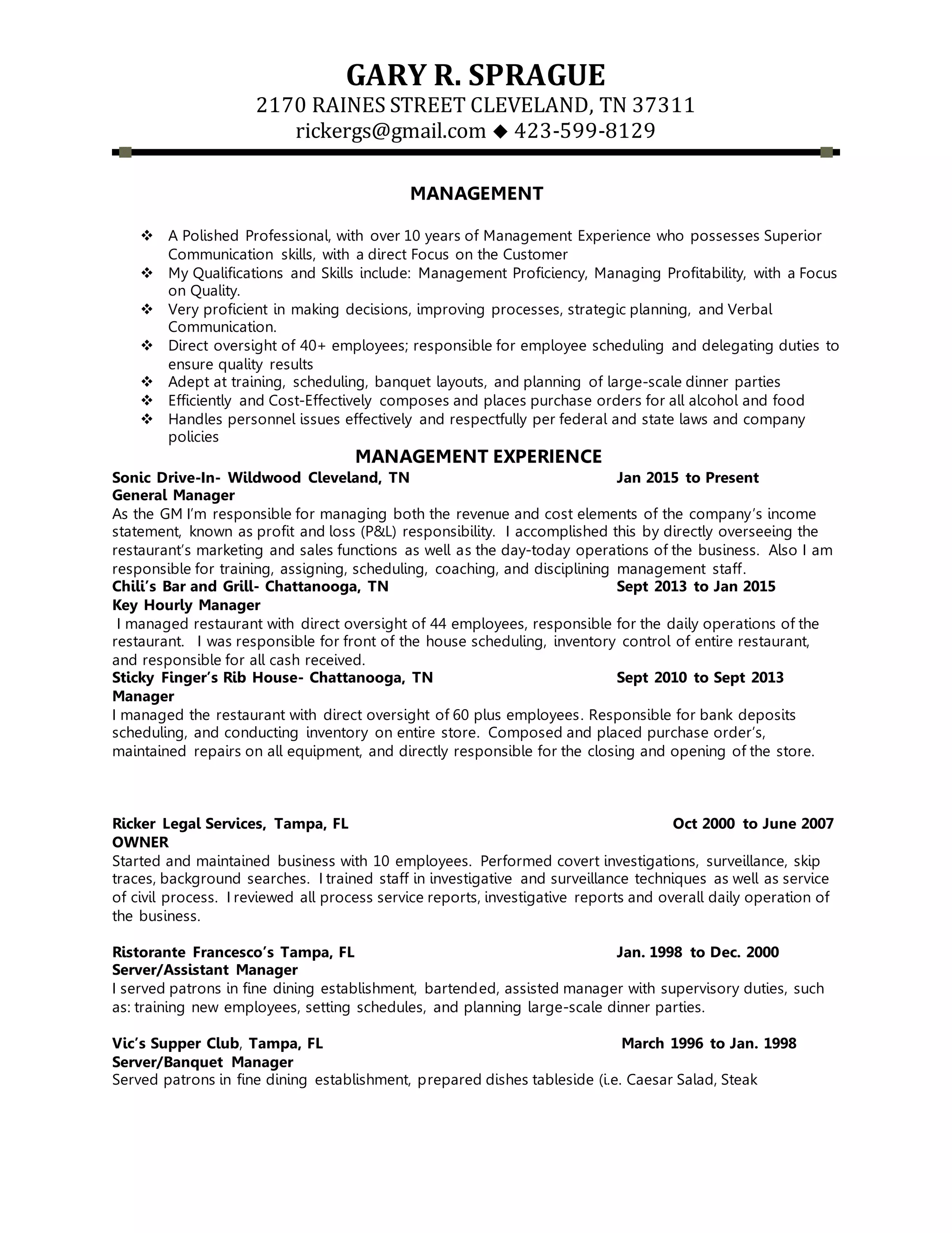 GRS Management Resume | DOCX