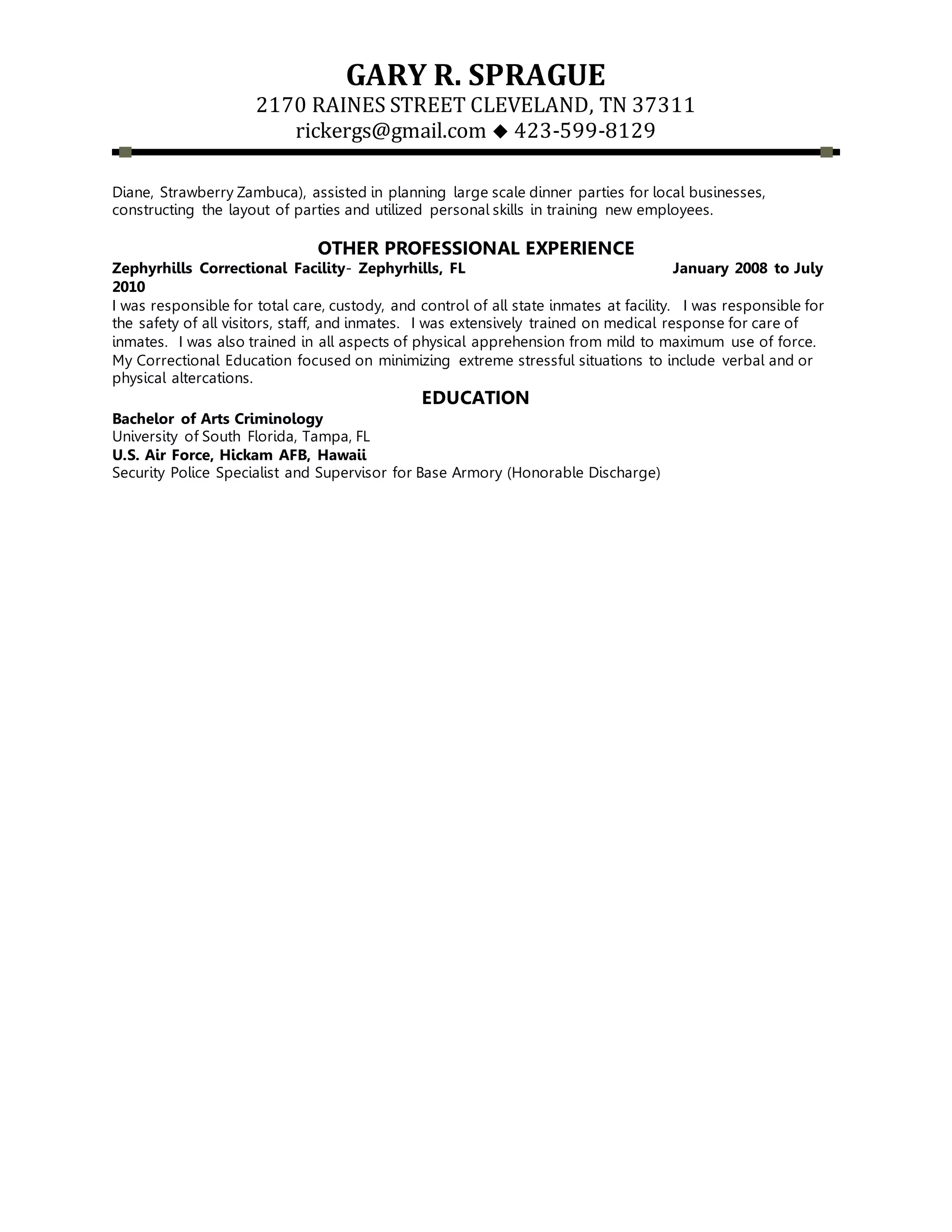 GRS Management Resume | DOCX