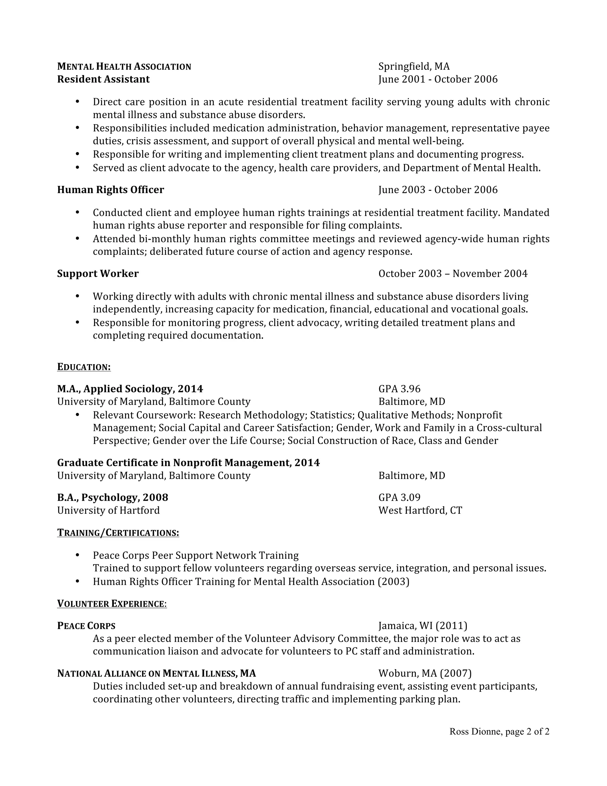 resume_Ross Dionne | PDF