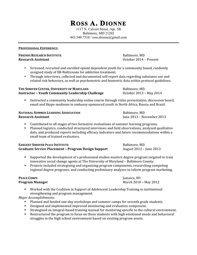 resume_Ross Dionne | PDF