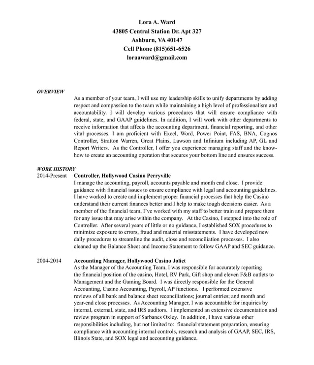 Lora Ward Resume 2015 | PDF