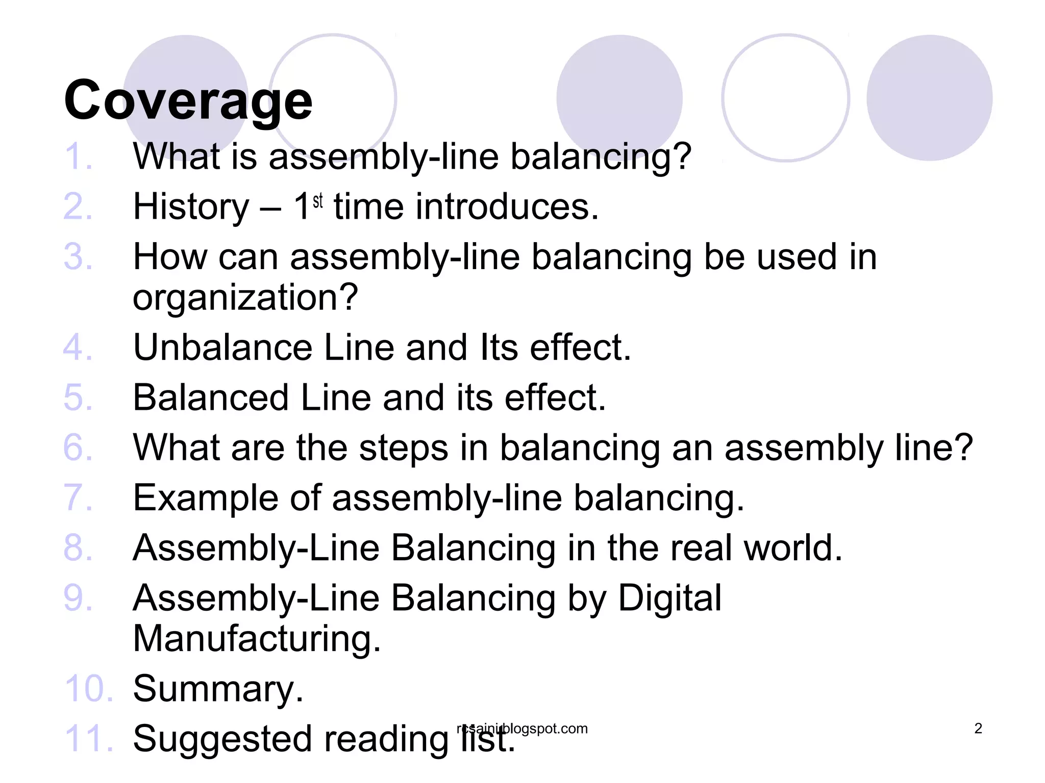 79971255 assembly-line-balancing | PPT