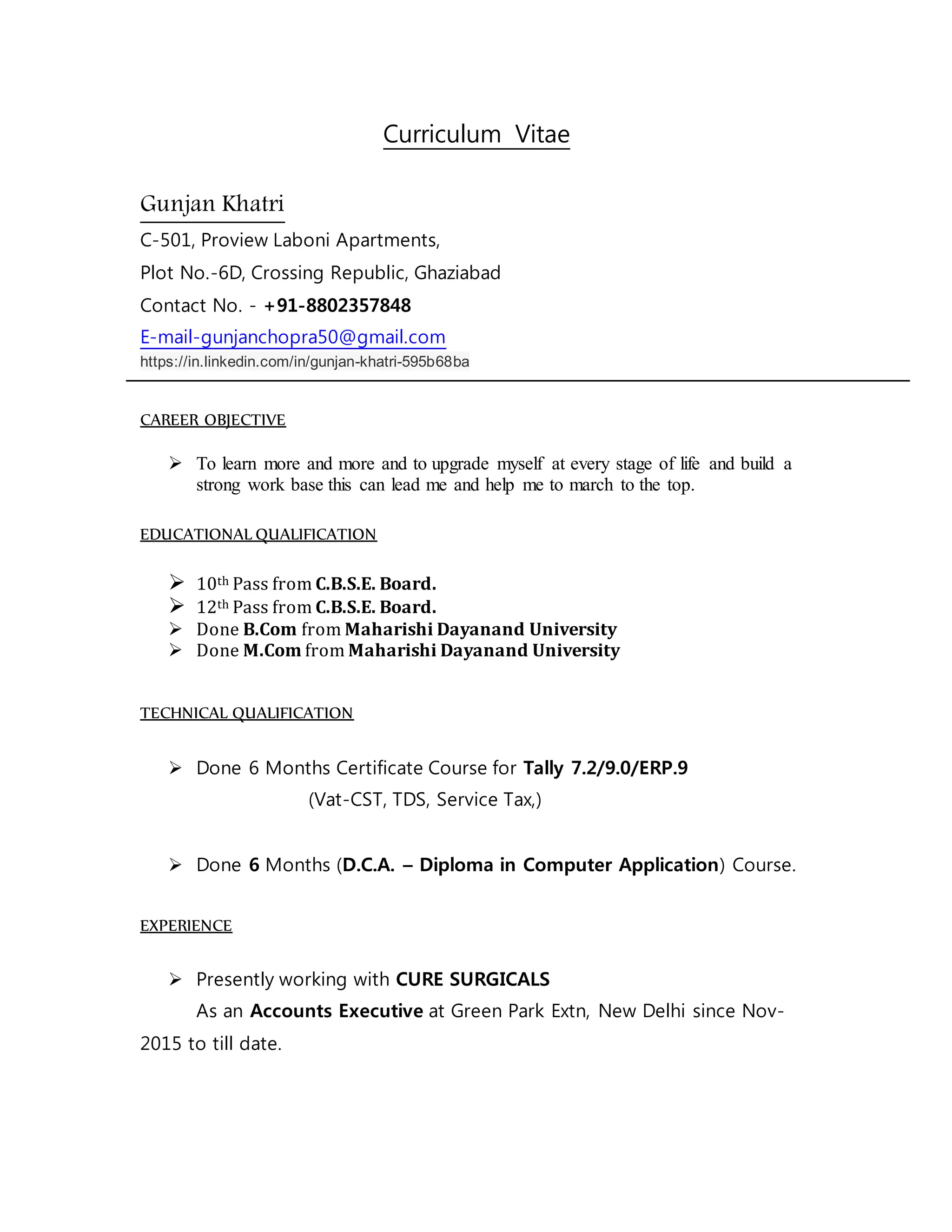 Gunjan Resume | DOCX