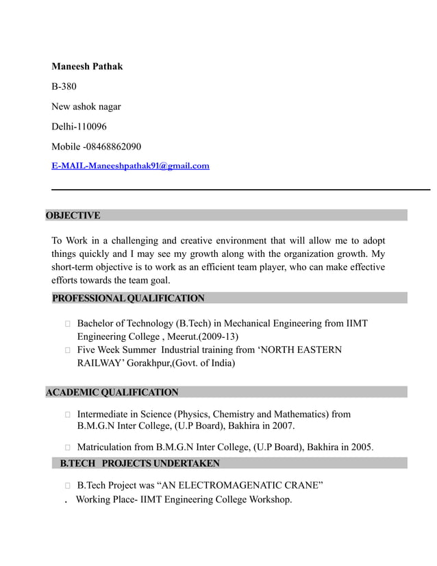 Manish CV | RTF