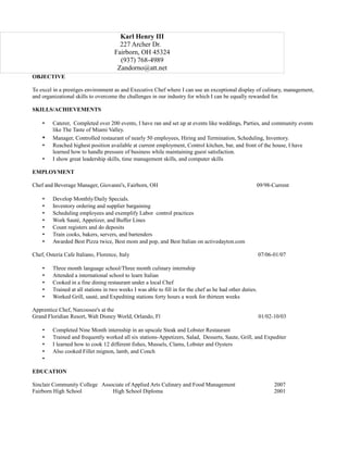 Karl's Resume | ODT