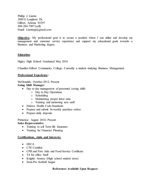 PJ Lizotte Resume 11.2016