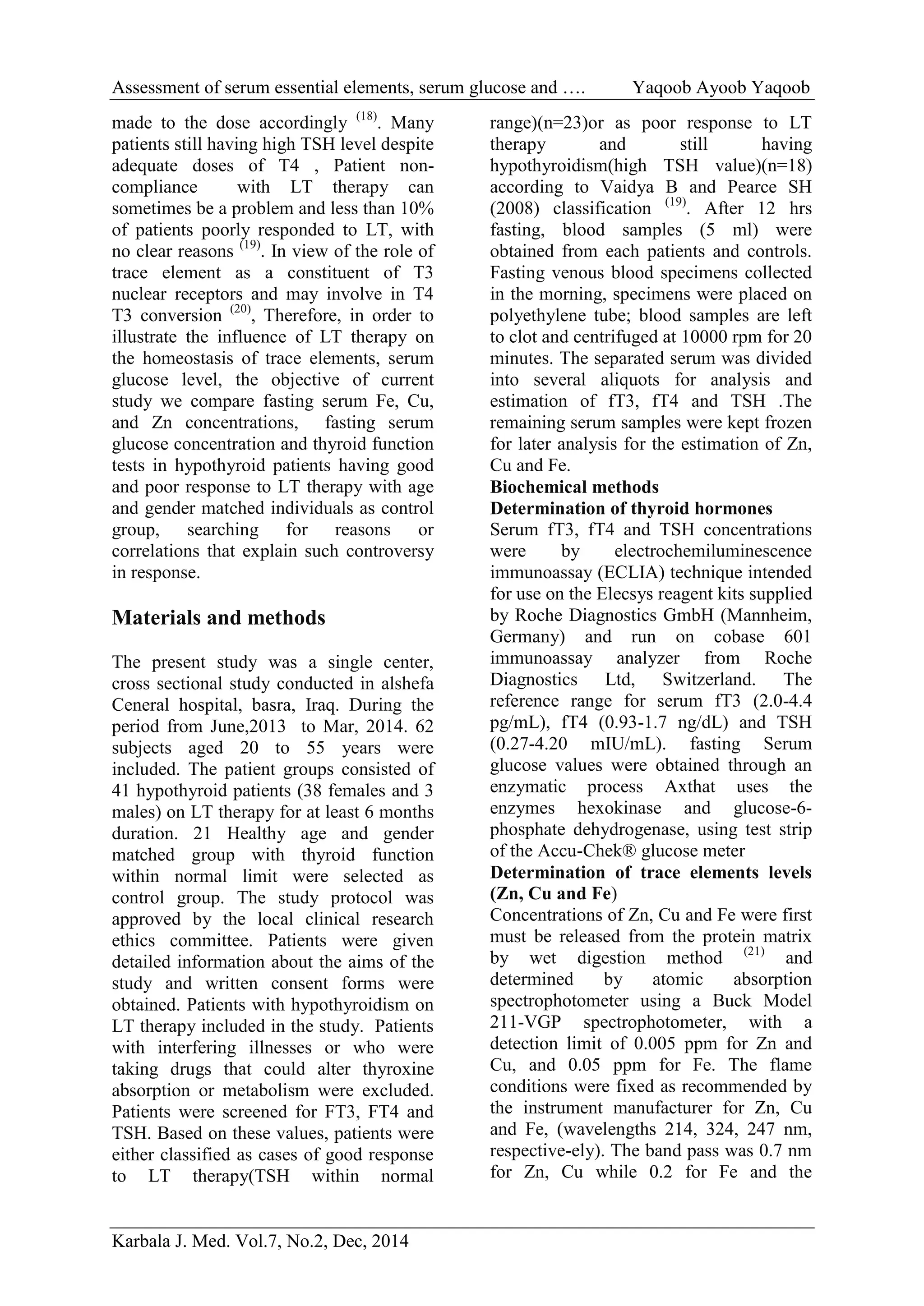 Thyroid trace elements | PDF