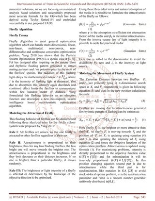 A Study of Firefly Algorithm and its Application in Non-Linear Dynamic Systems | PDF