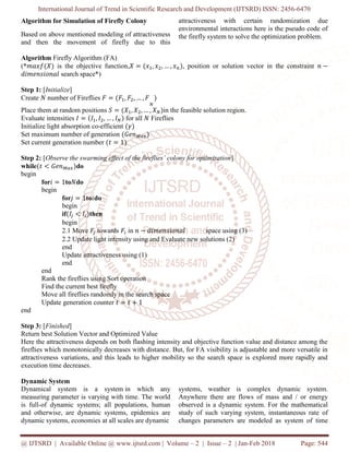 A Study of Firefly Algorithm and its Application in Non-Linear Dynamic Systems | PDF