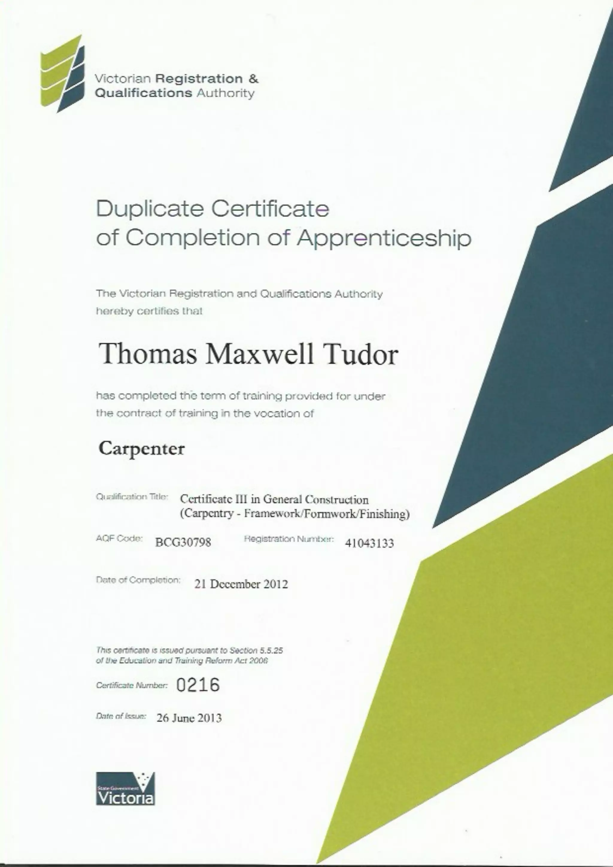 Apprenticeship certificate | PDF