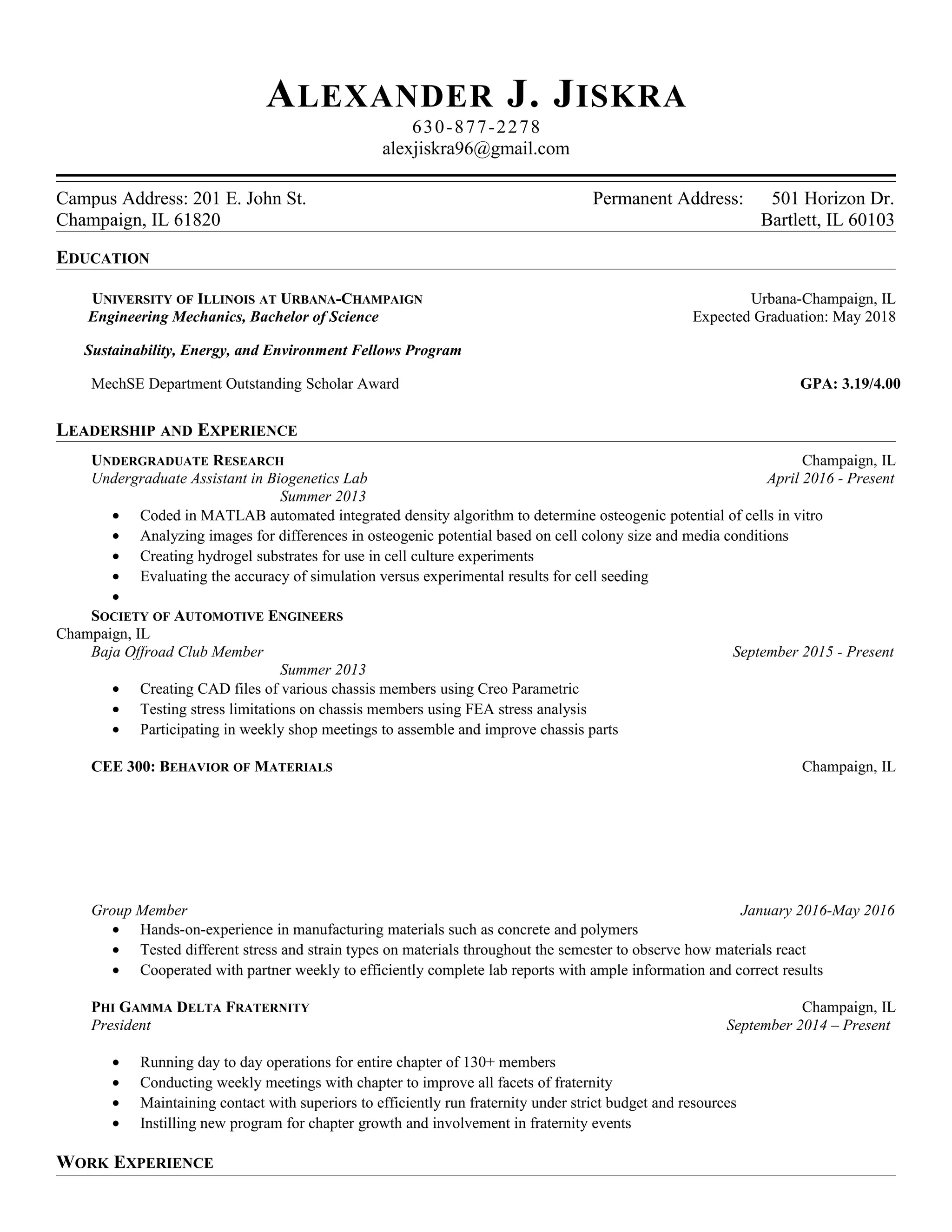 Alex Jiskra Resume | DOC