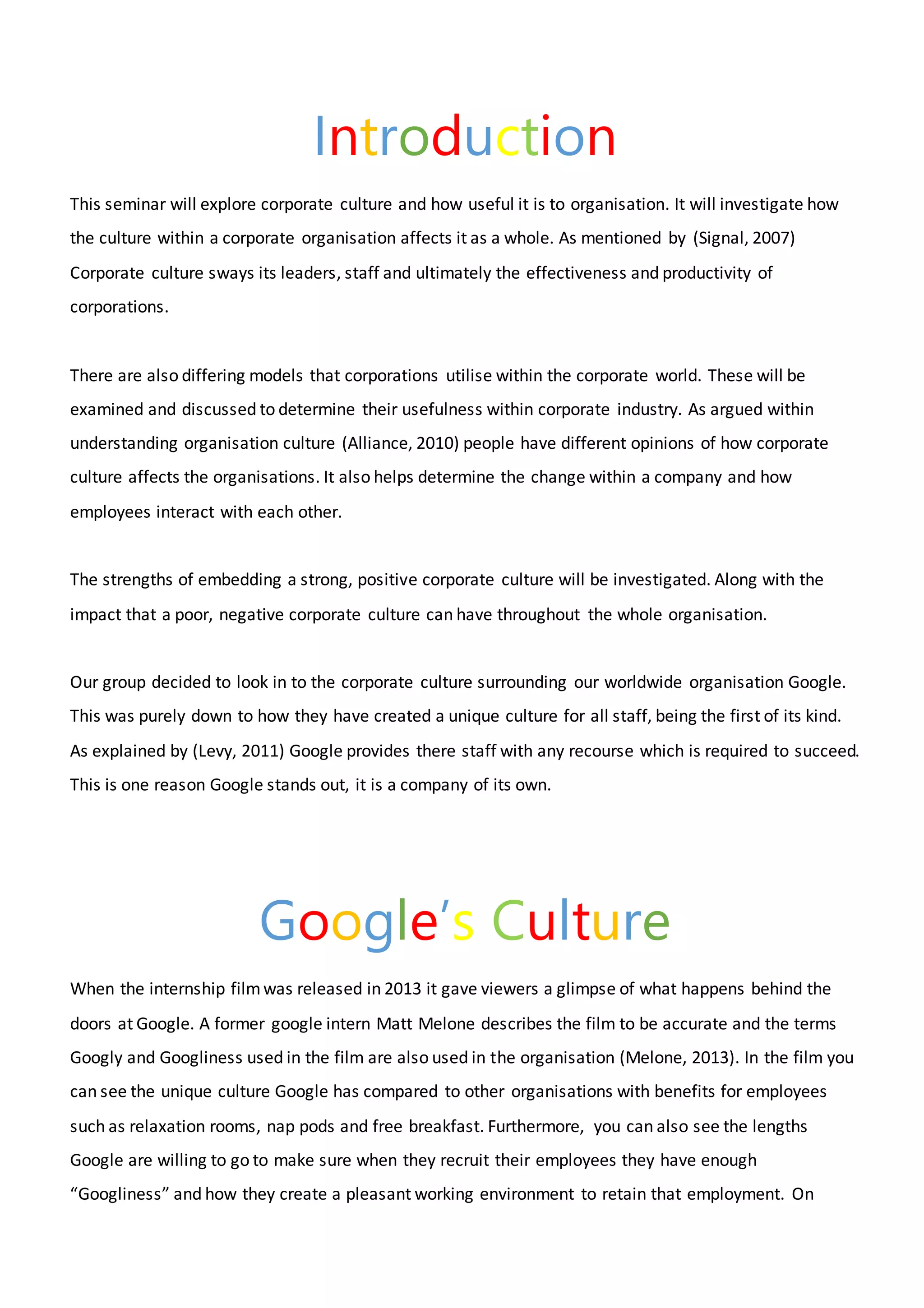 Corporate Culture | DOCX