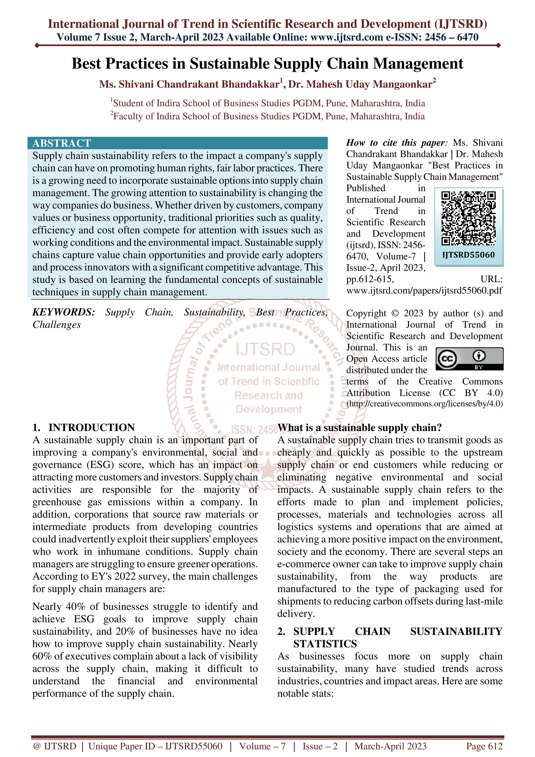 Best Practices in Sustainable Supply Chain Management | PDF | Logistics ...