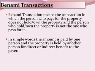 Benami Transactions | PPT