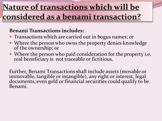 Benami Transactions | PPT
