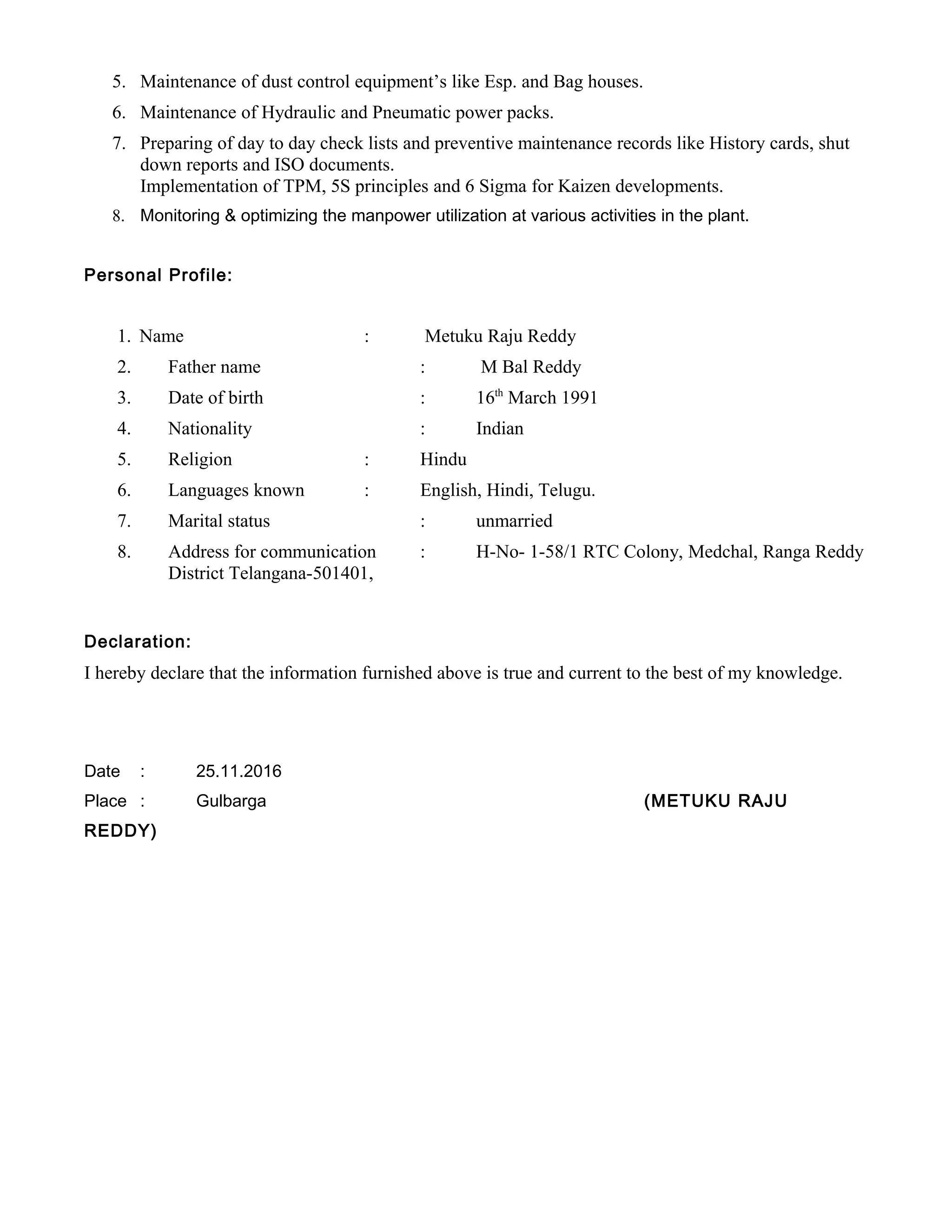 Resume RAJU REDDY | PDF