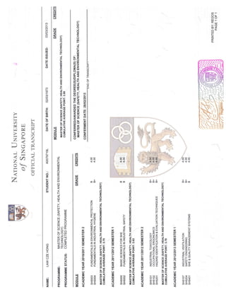 NUS MScTranscript | PDF
