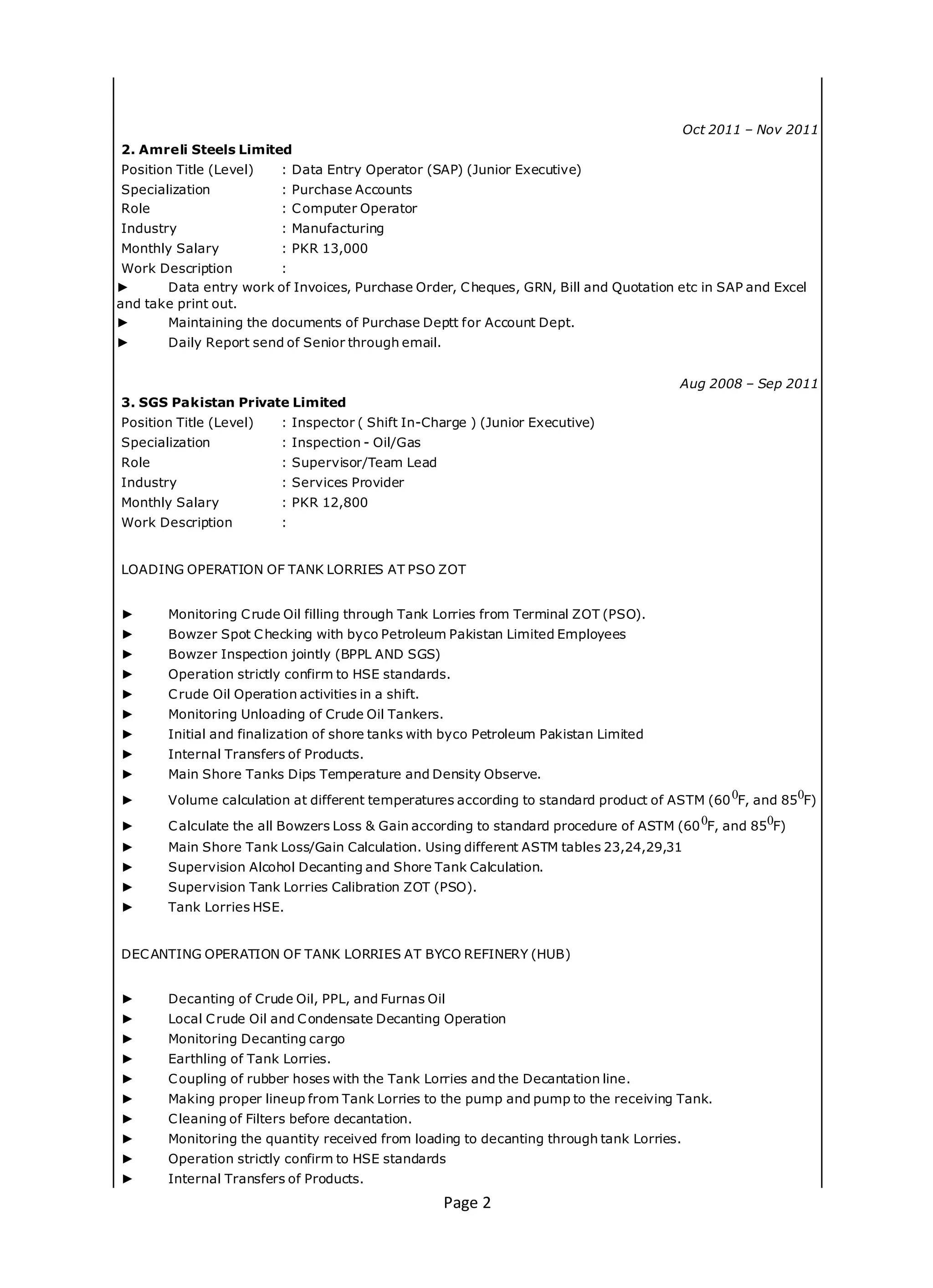 MIRZA ADEEL BAIG SGS CV WORD FORMAT | DOCX