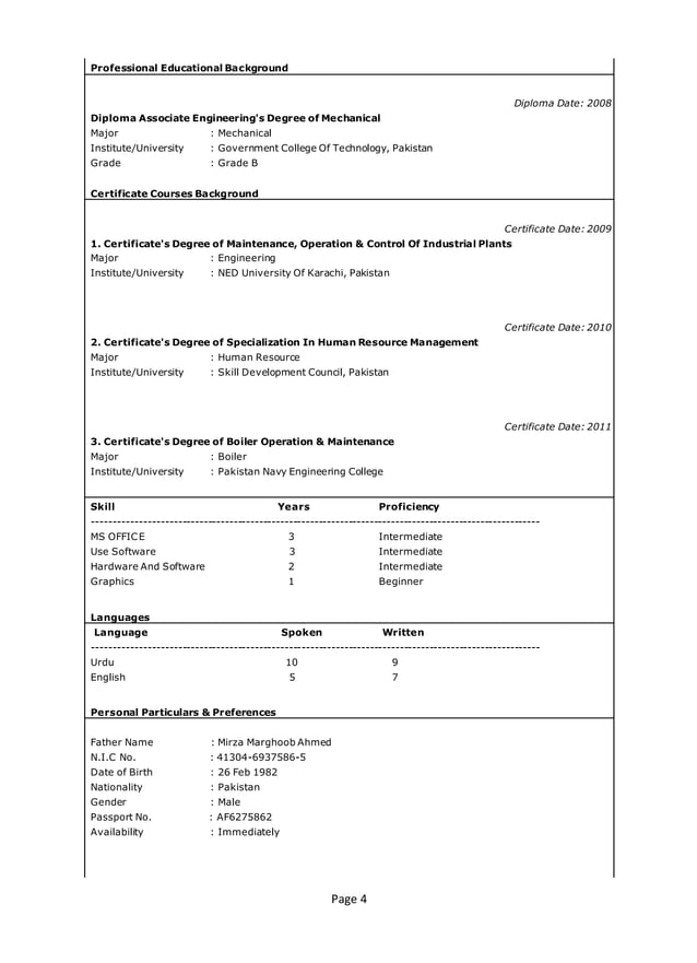 MIRZA ADEEL BAIG SGS CV WORD FORMAT | DOCX