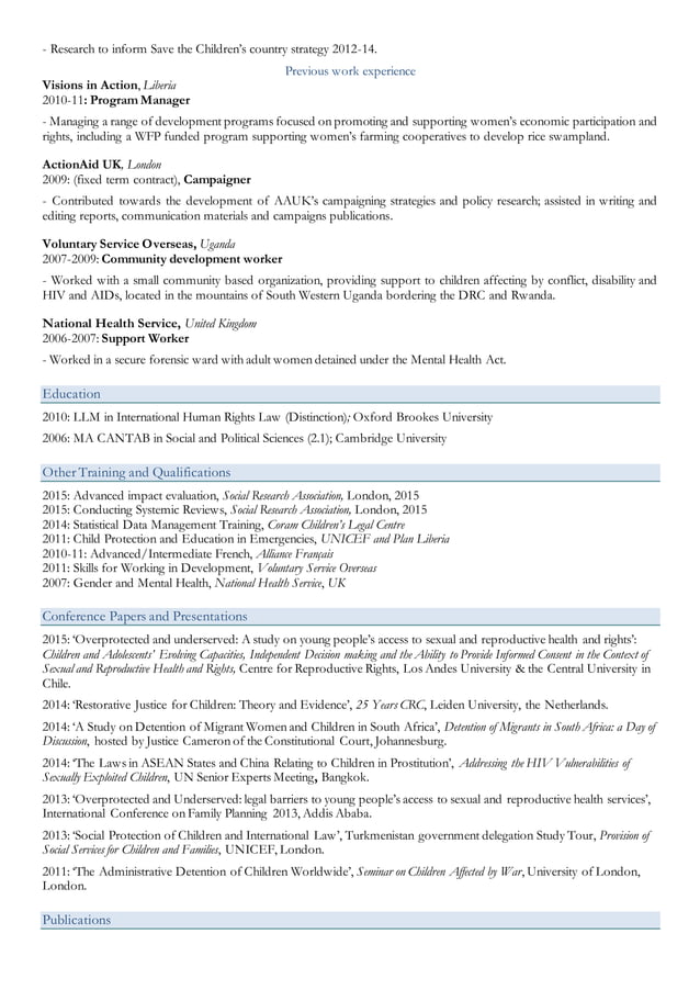Elizabeth Yarrow CV 2016 | DOCX | Sexual Health | Diseases and Conditions