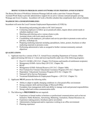 Work Study Job Description | PDF