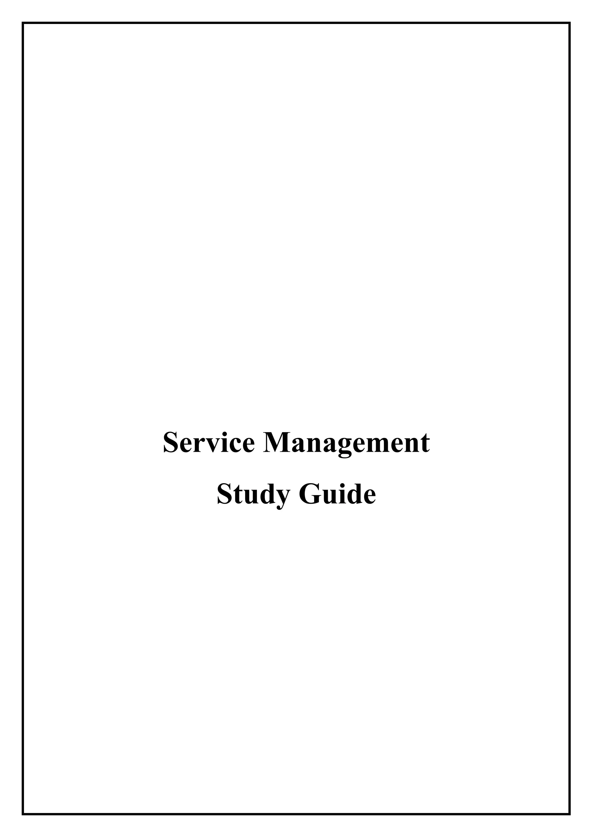 Service Management Study Guide | DOC