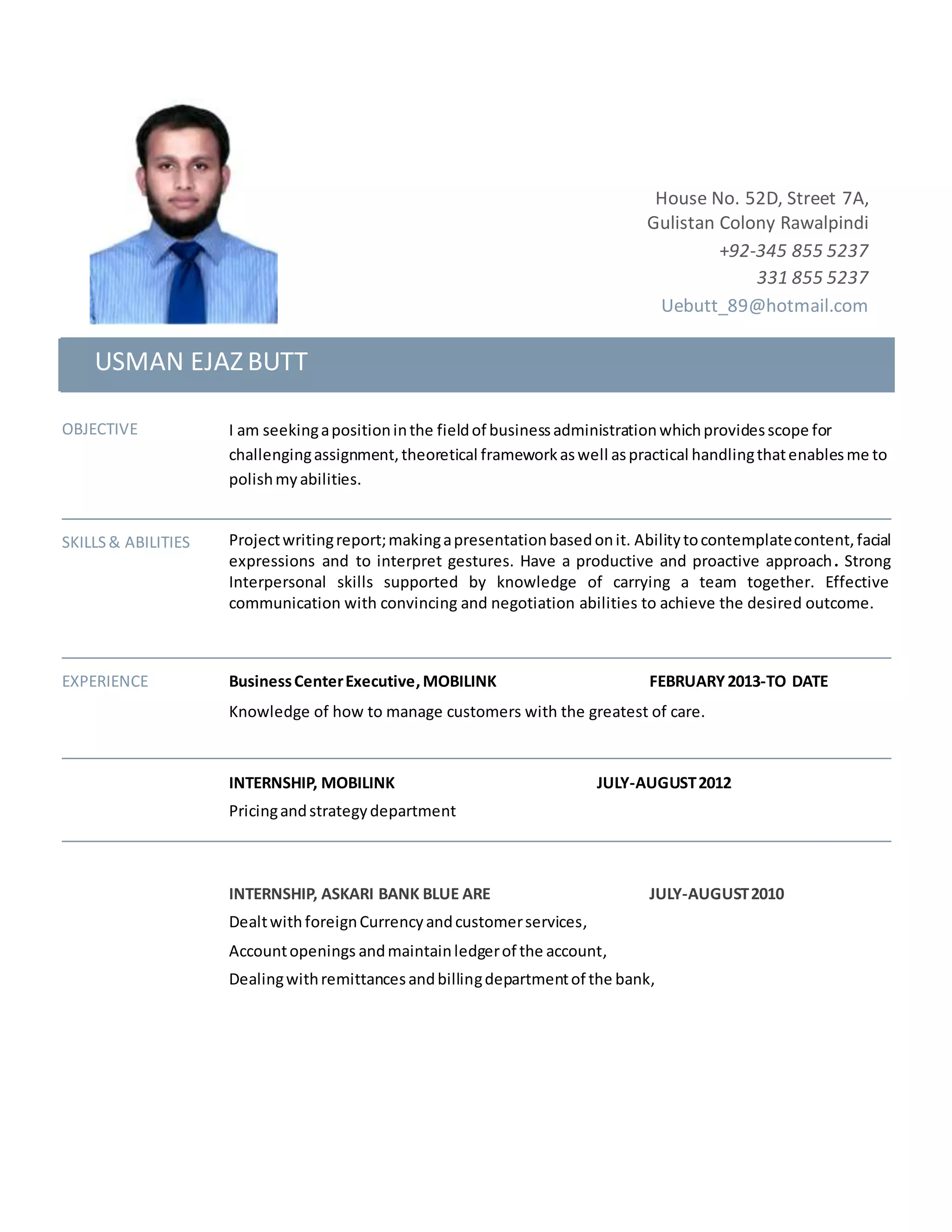 CV Usman Ejaz Butt | DOCX