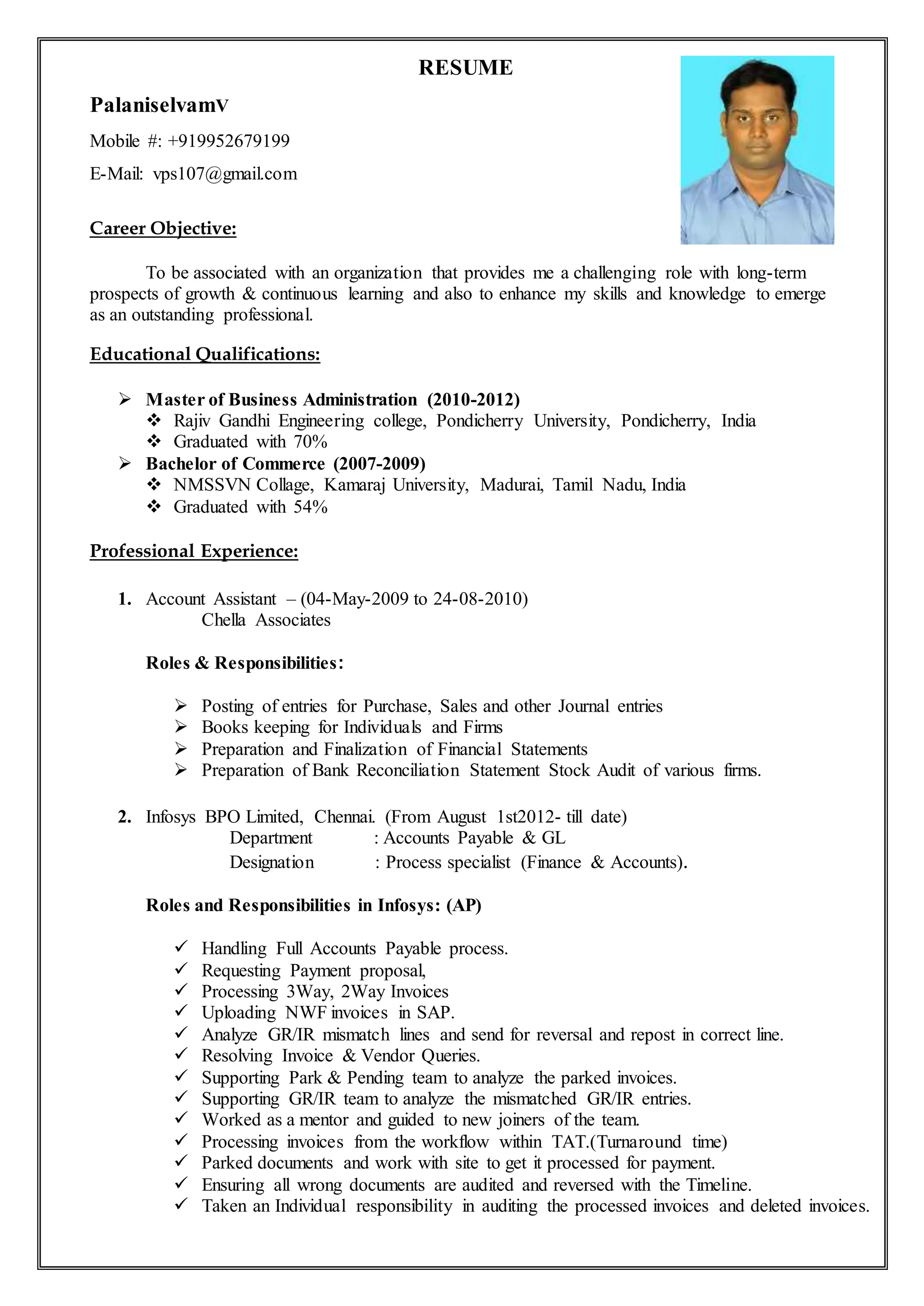 Palani resume | DOCX