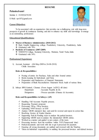 Palani resume | DOCX