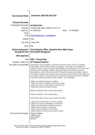 CV Ian CPO and Watchkeeper | DOCX | IT and Internet Support | Internet