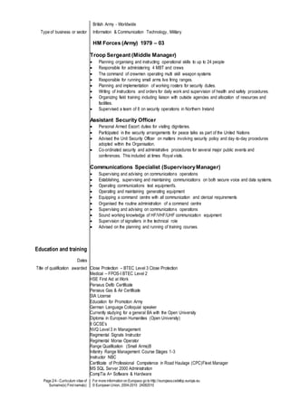 CV Ian CPO and Watchkeeper | PDF