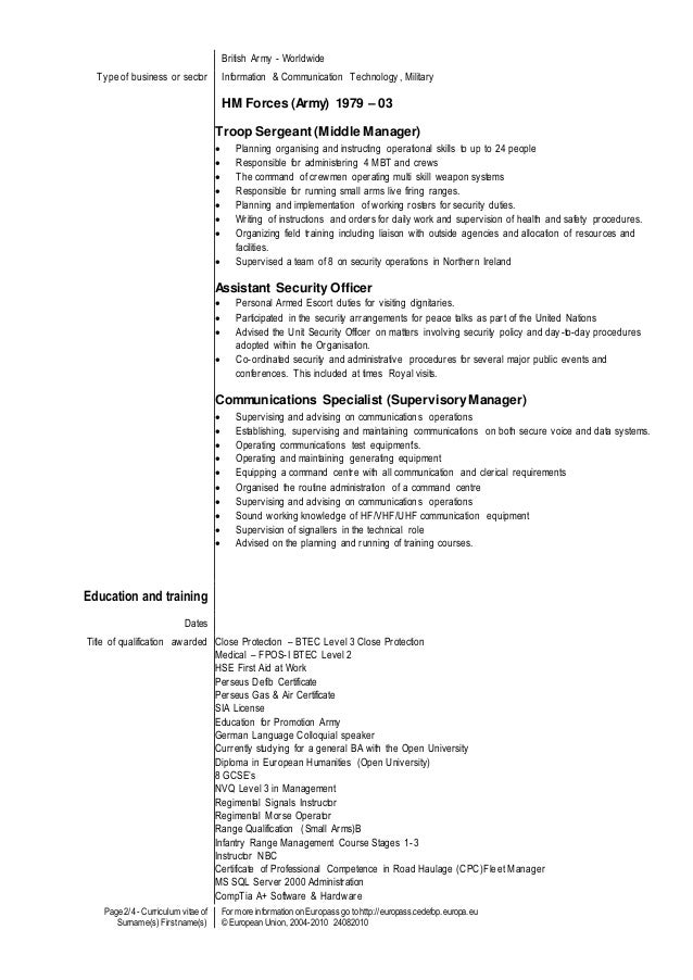 CV Ian CPO and Watchkeeper